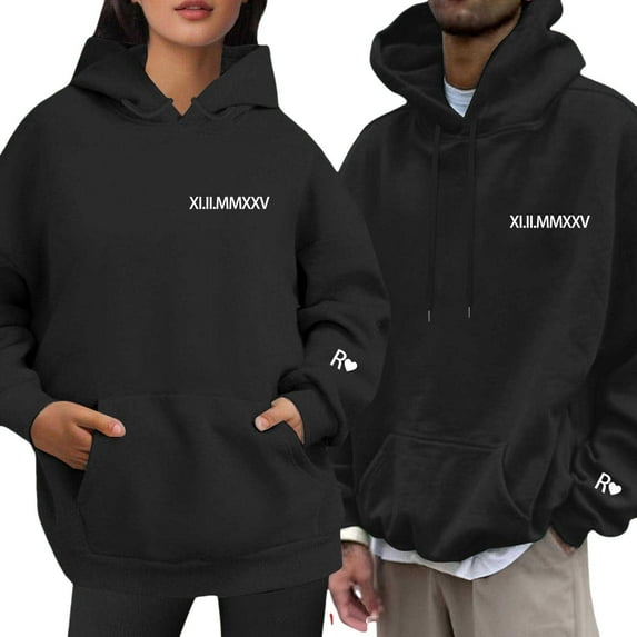 FINALGANG Women's Valentine's Day Drawstring Hoodie With Letter Pattern ...