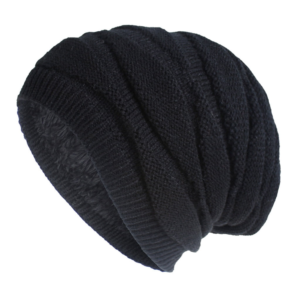 FINALGANG Womens Mens Solid Color Slouchy Knit Beanie Hat Ribbed ...