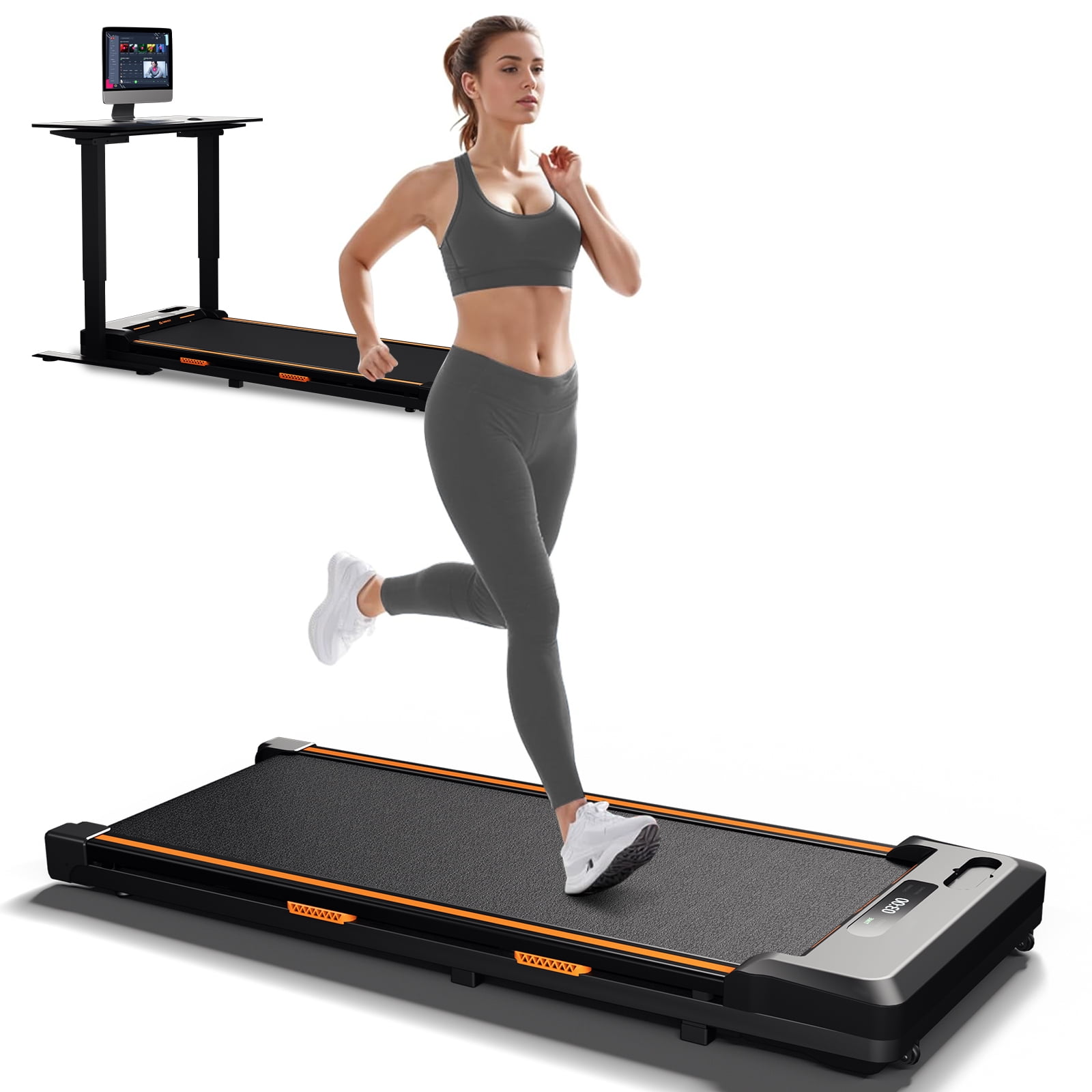 FINATI Under Desk Treadmill for Home and Office, 2 in 1 Portable ...