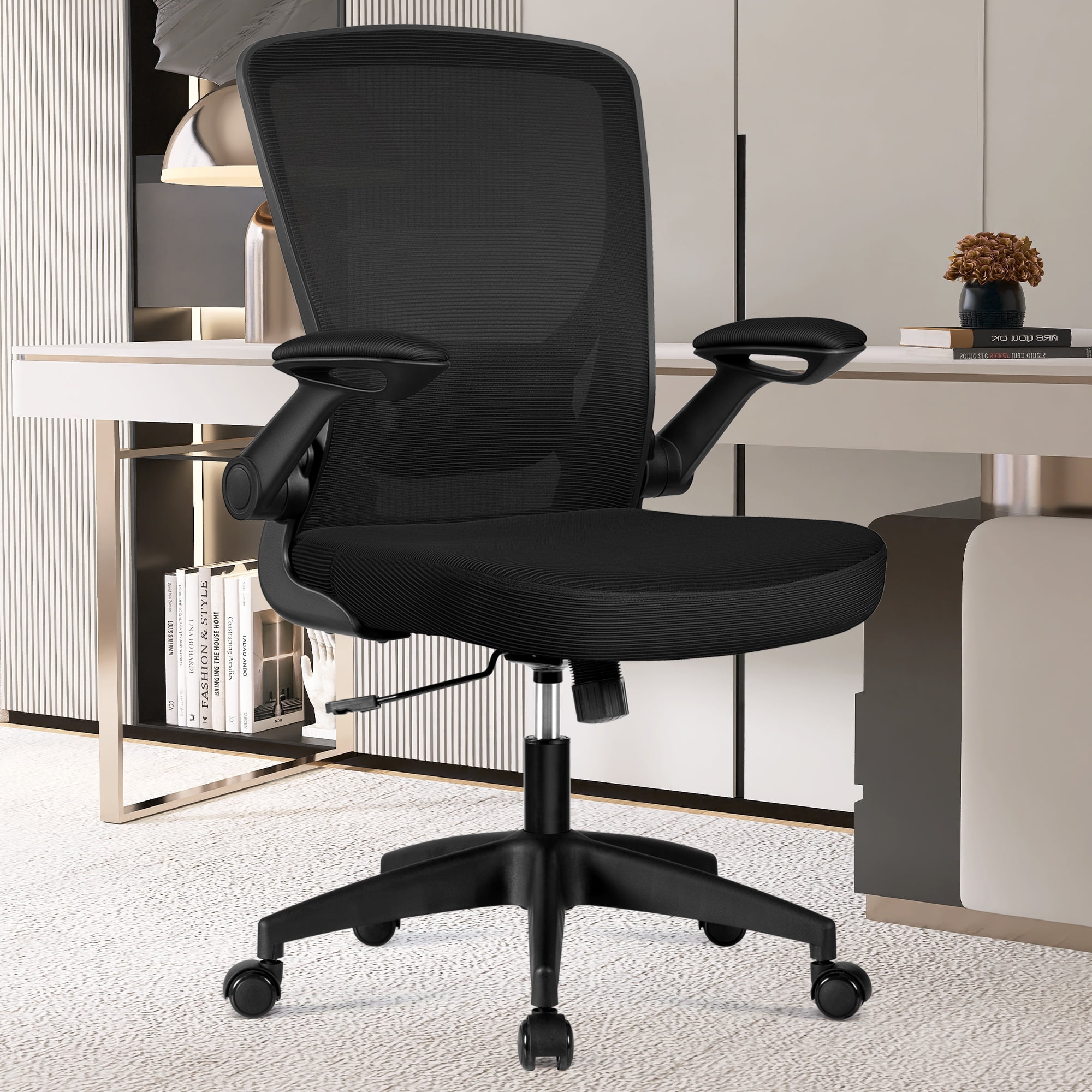 FINATI Ergonomic Office Chair, Computer Chair with Flip-up Arms, Height ...