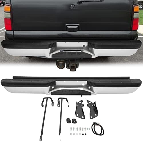 FINDAUTO Chrome Rear Step Bumper fit for 1993-1999 for Chevy Suburban ...