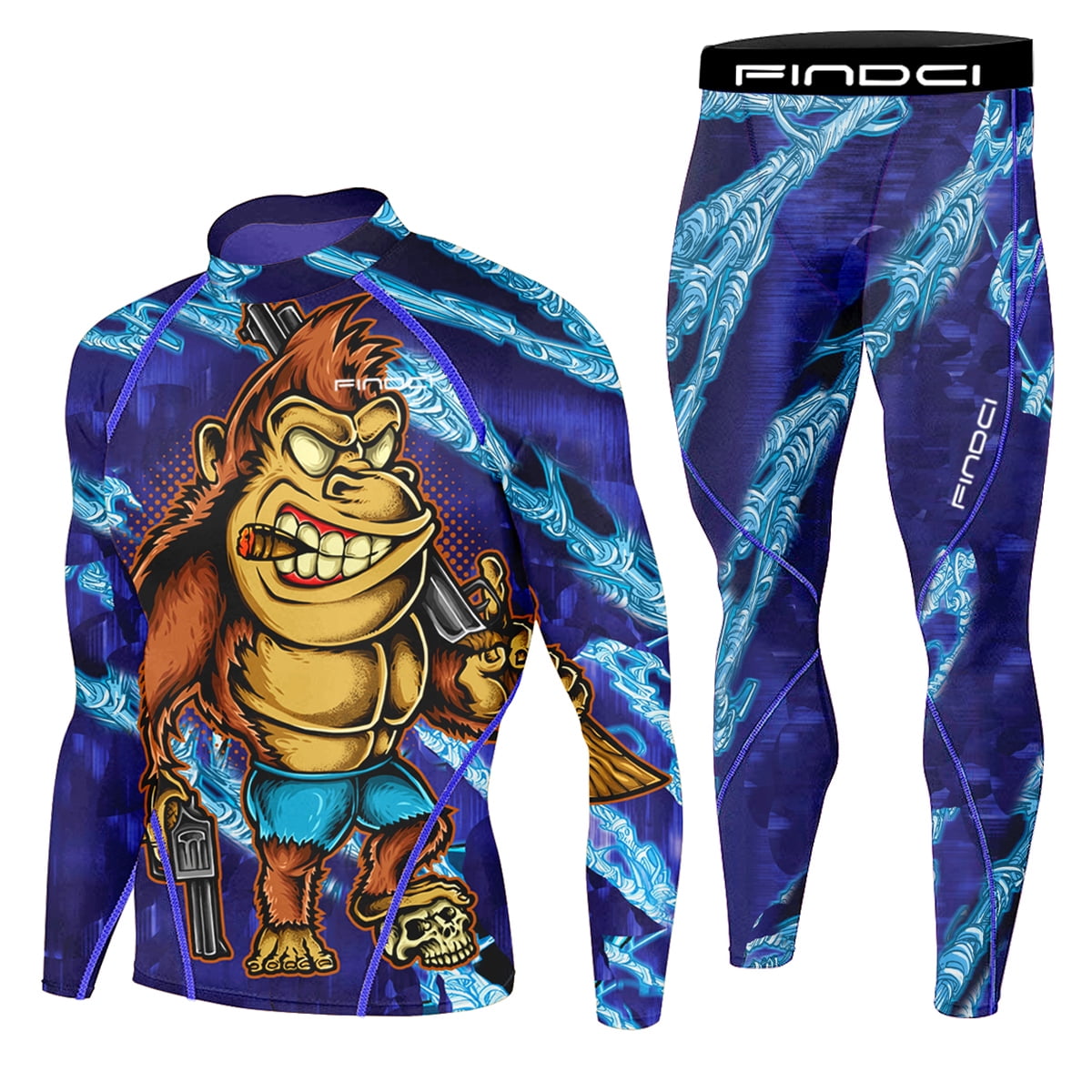 FINDCI Men's Compression Sportswear Suits Gym Tights Training Boxing ...