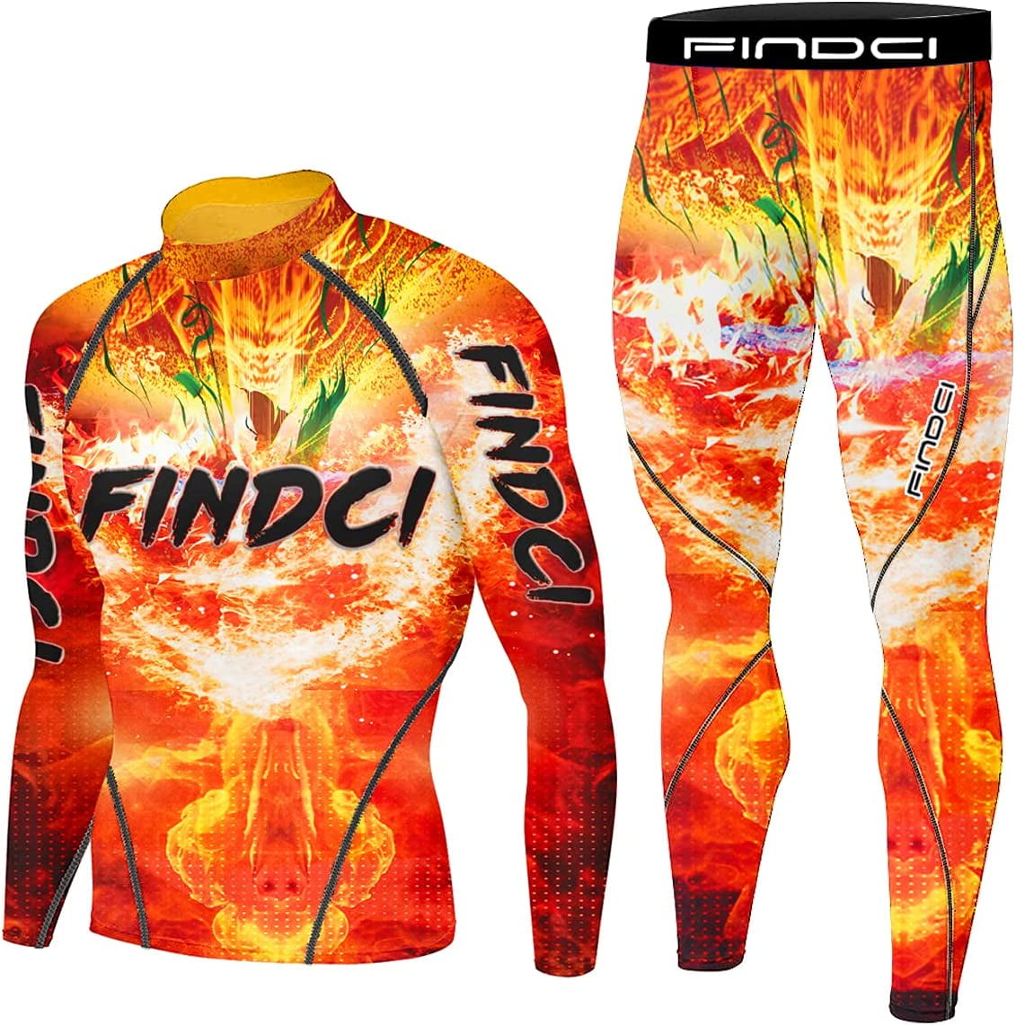 FINDCI Men's Compression Sportswear Suits Gym Tights Training Boxing ...