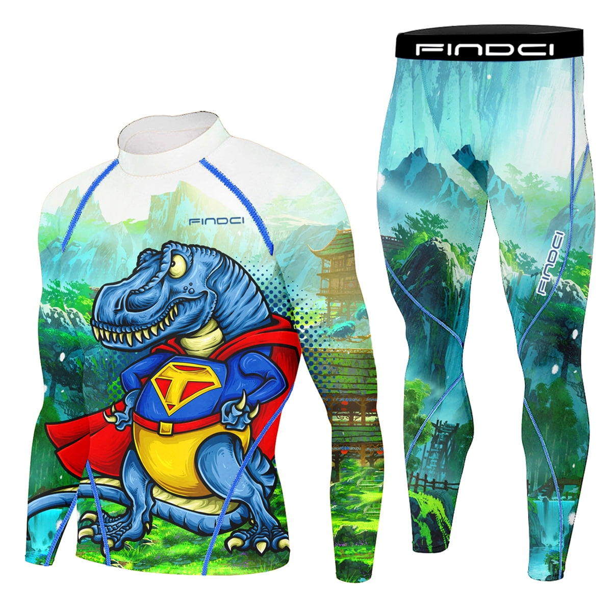 FINDCI Men's Compression Sportswear Suits Gym Tights Training Boxing ...