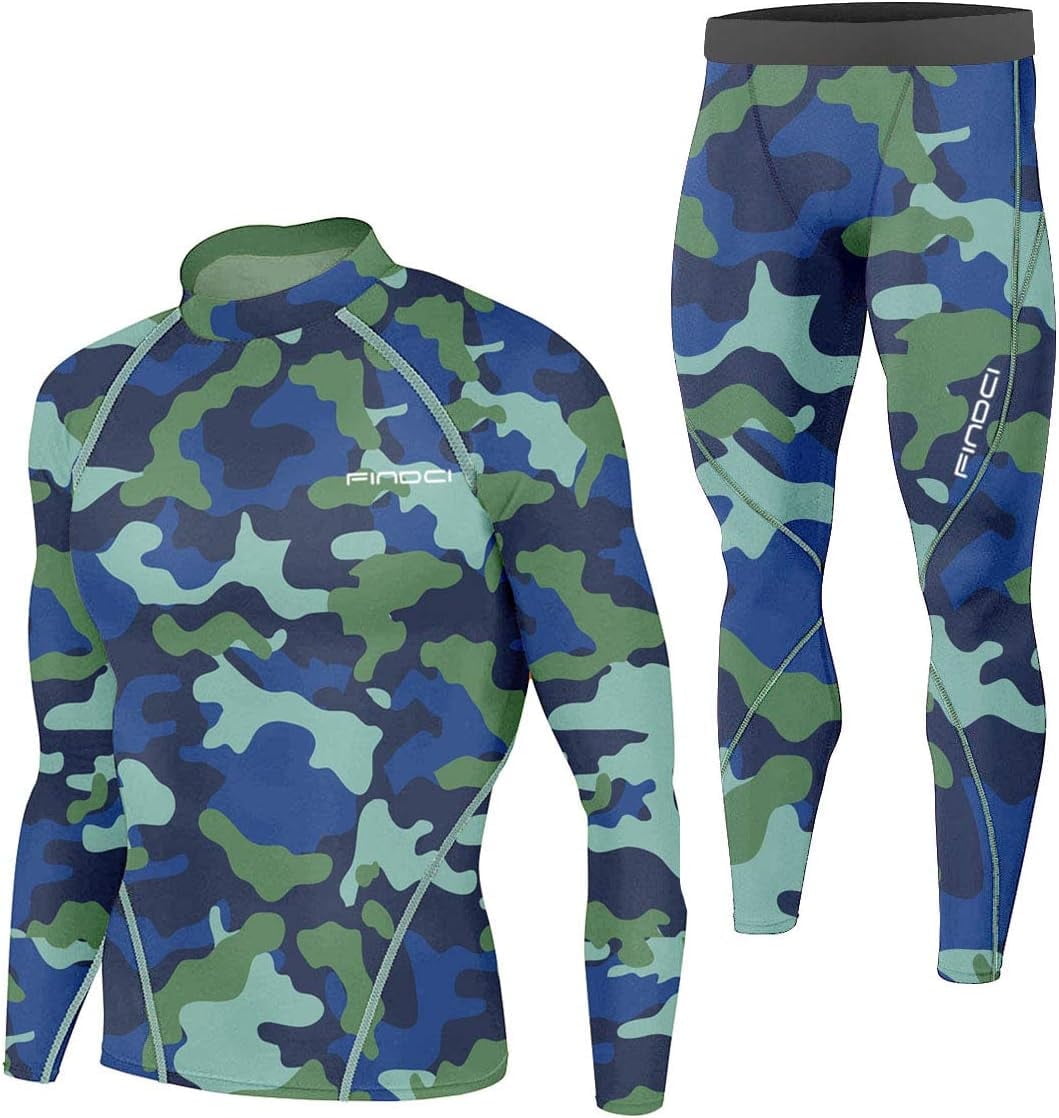 FINDCI Men's Running Fitness Cooling Sportswear Camo Compression Long ...