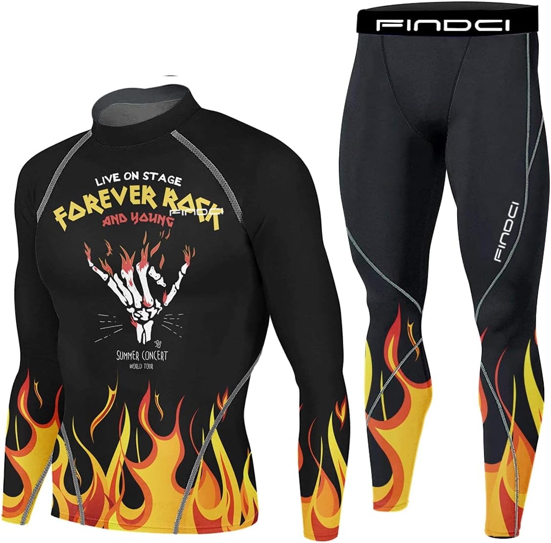 FINDCI Men's Running Fitness Cooling Sportswear Camo Compression Long ...