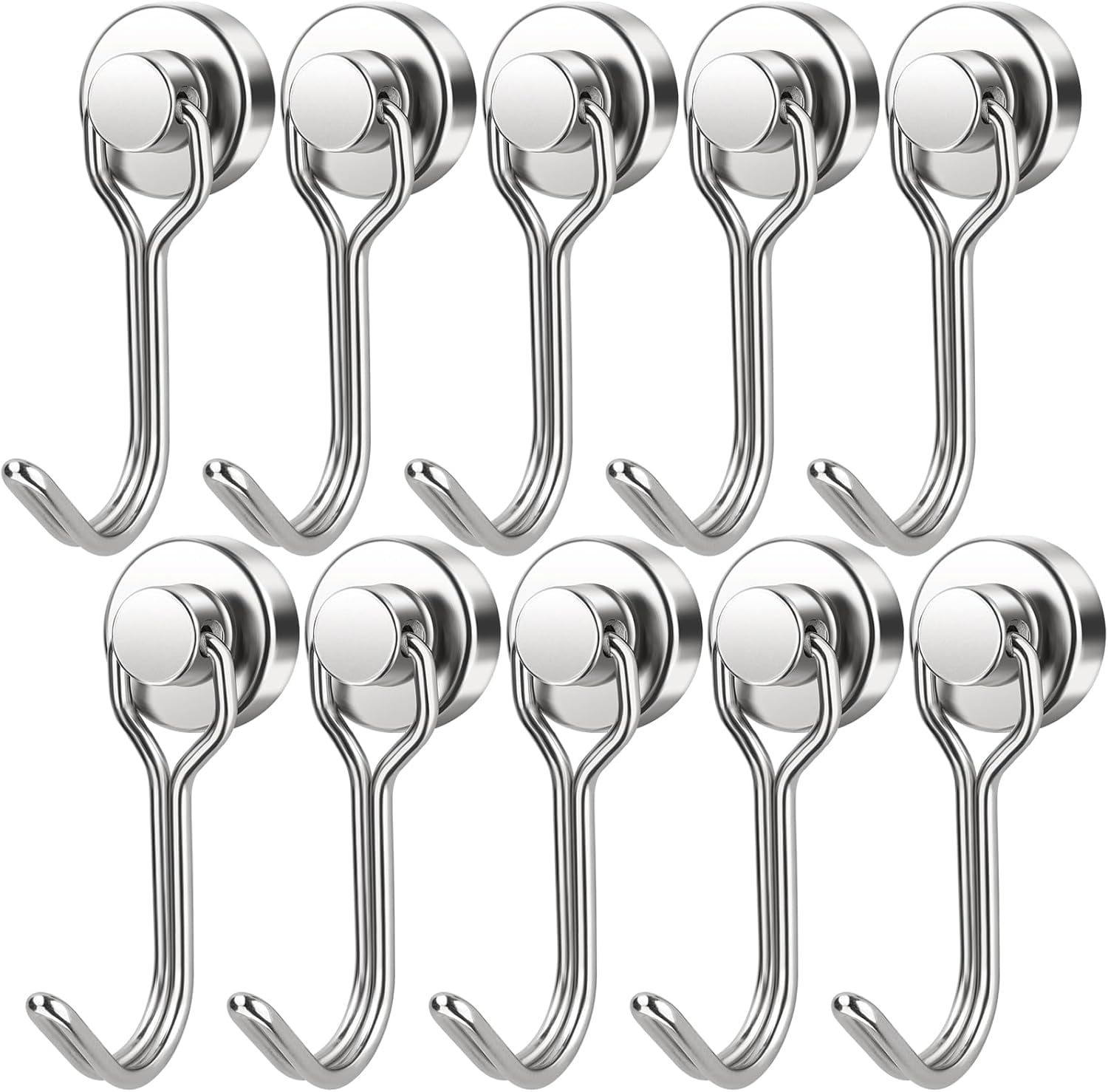 FINDMAG 10 Pack 30LBS Heavy Duty Magnetic Hooks Swivel Swing Magnetic ...
