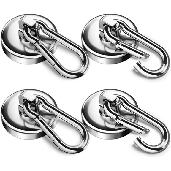 RGRVFD-Magnetic Hooks with Swivel Carabiner, Neodymium Magnet Hooks for Hanging, Magnet with ...