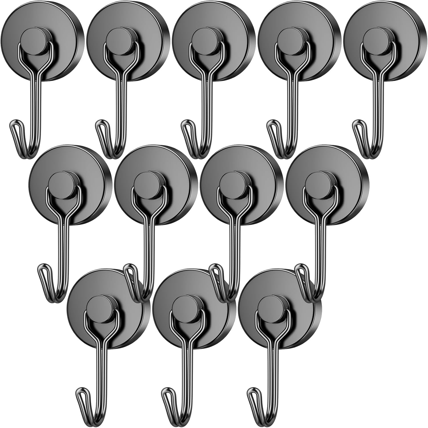 FINDMAG 12 Pack 60 lb+ Swivel Swing Magnetic Hooks, Strong Black ...