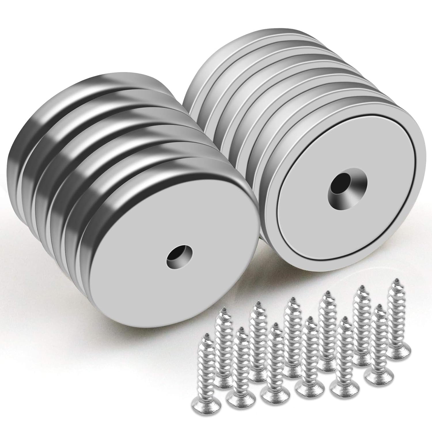 FINDMAG 12 Pack Neodymium Magnets Cup Magnets with Countersunk Hole ...