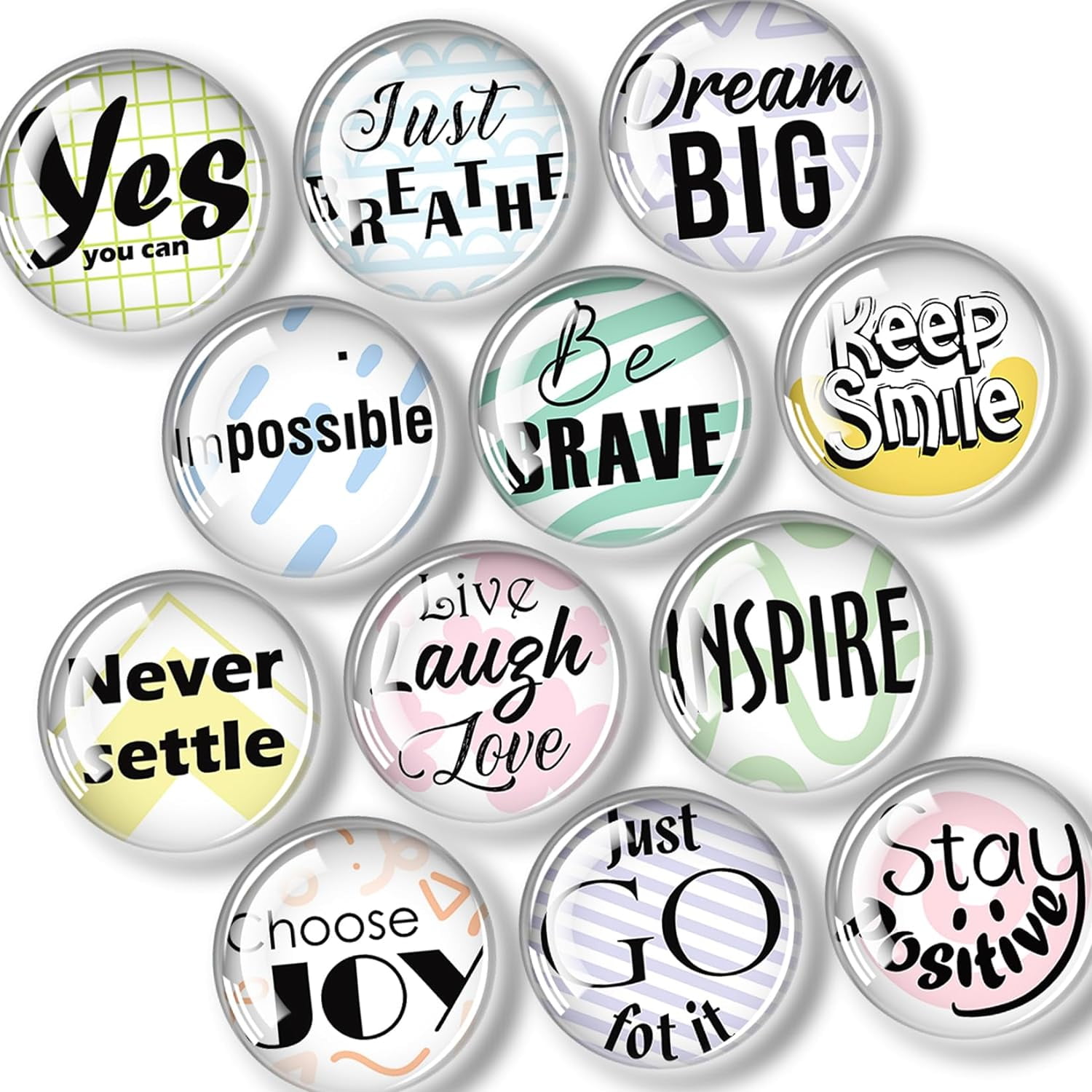 FINDMAG 12 Pack Strong Refrigerator Magnets, Glass Fridge Magnets, Cute ...