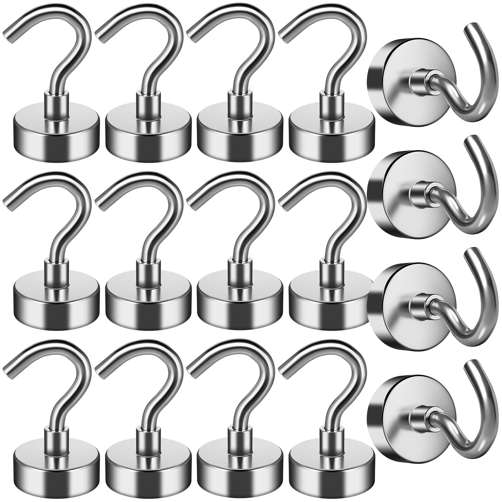 FINDMAG 20 Pack 25 LBS Magnetic Hooks Heavy Duty Neodymium Magnet Hooks ...