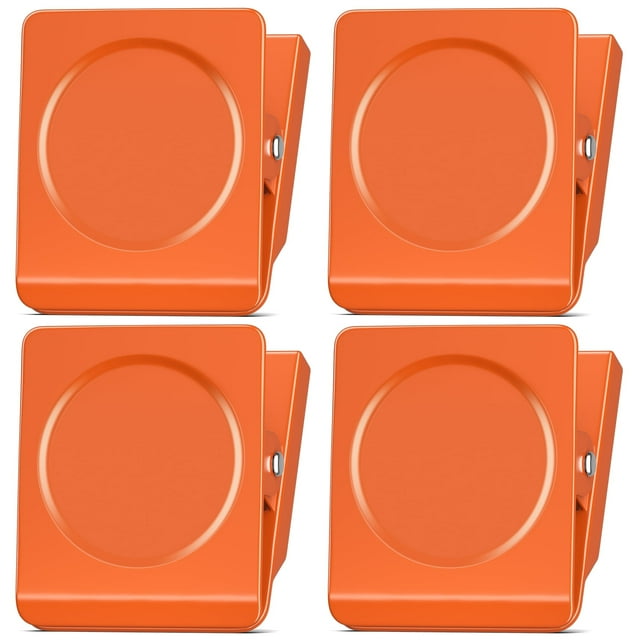 Magnetic Clips - 4 Pack, Heavy Duty, Orange, Office Supplies - Walmart ...