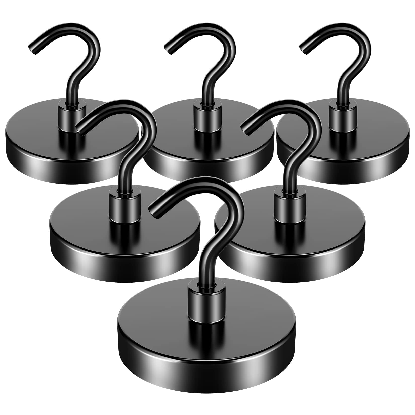FINDMAG 6 Pack 110 LBS Magnetic Hooks Heavy Duty, Neodymium Magnet ...