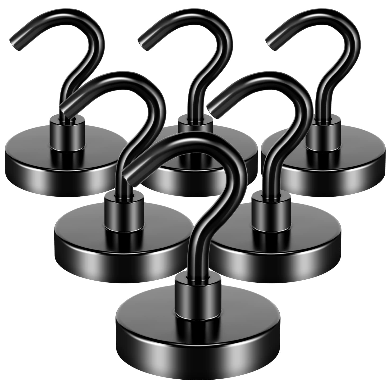 FINDMAG 6 Pack 50LBS Heavy Duty Magnetic Hooks Neodymium Magnet Hook ...