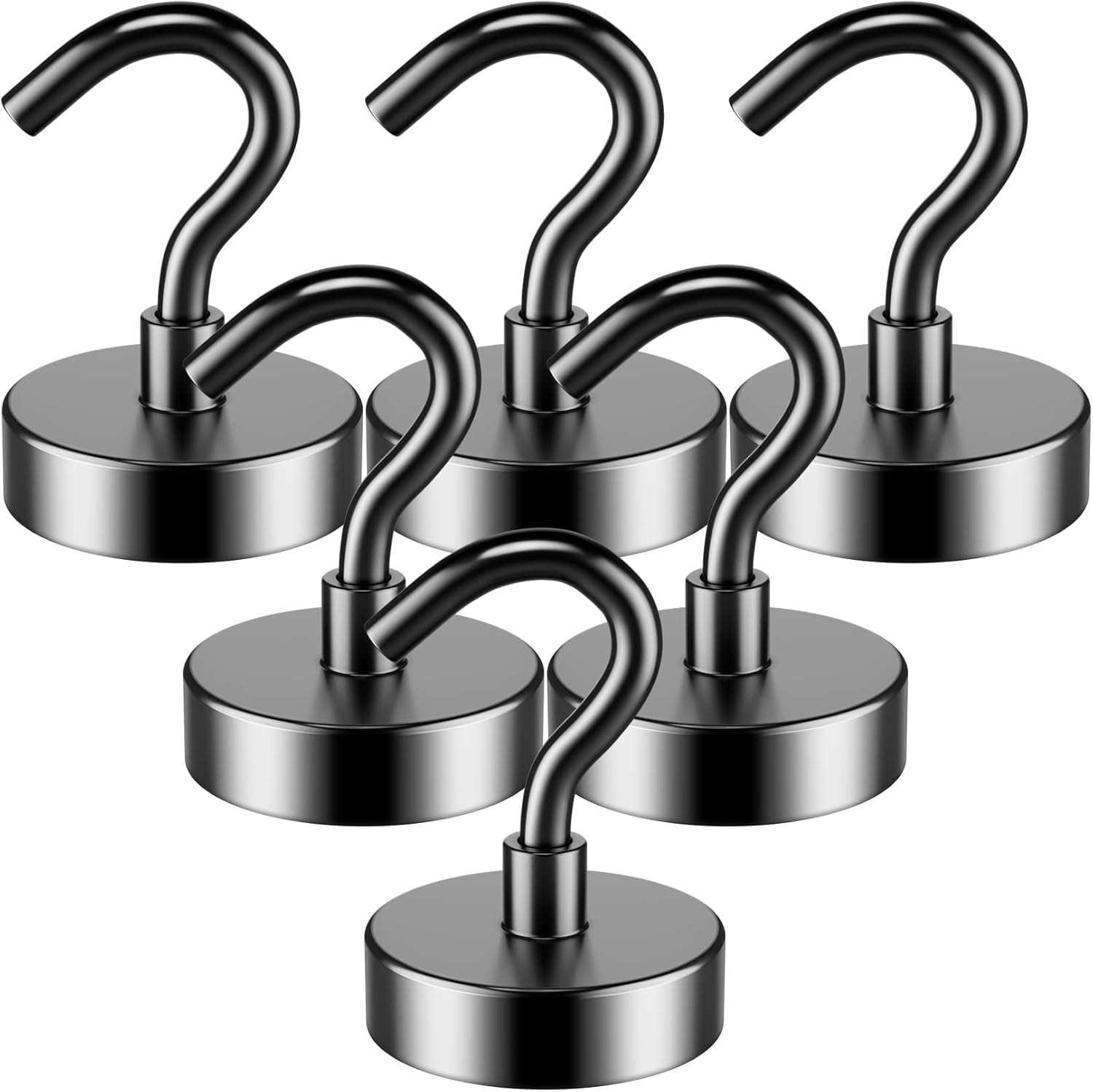 FINDMAG 6 Pack Magnetic Hooks, 40lbs Magnet Hook for Hanging Heavy Duty ...