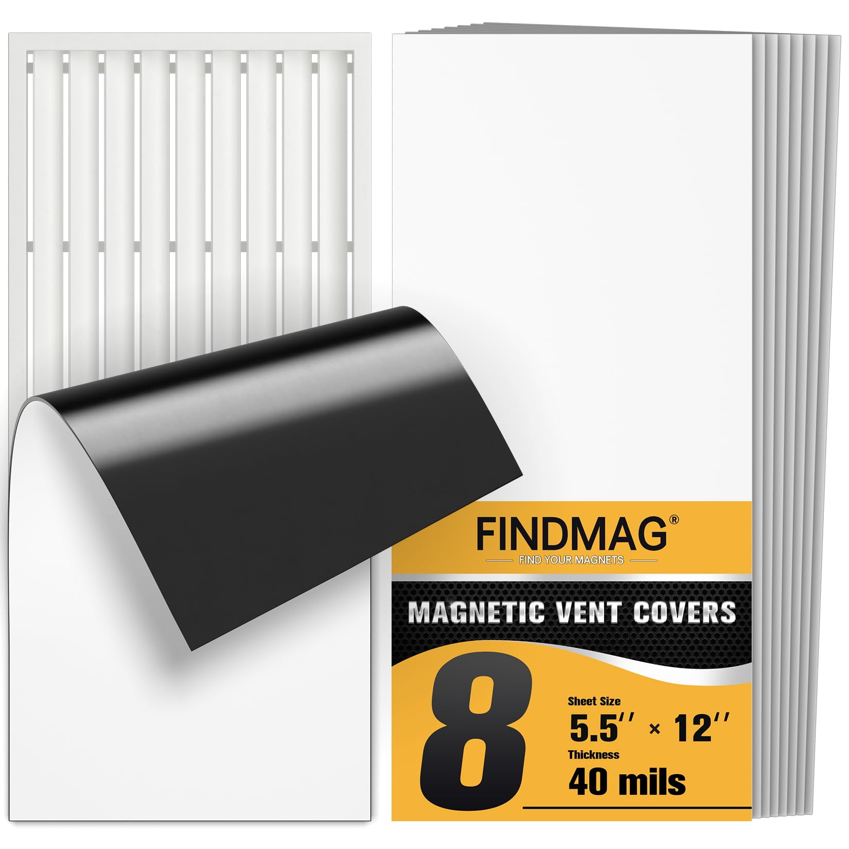 FINDMAG 8 Pack Strong Magnetic Vent Covers, 5.5" x 12" Vent Covers for ...