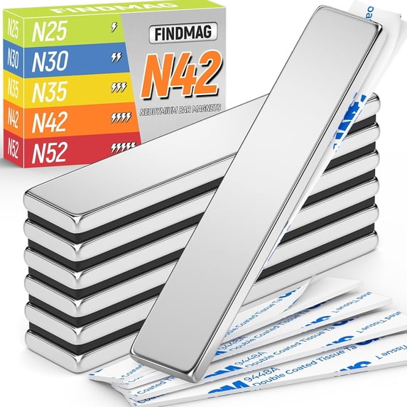 FINDMAG Bar Magnets, Strong Bar Magnets with Double-Sided Adhesive ...
