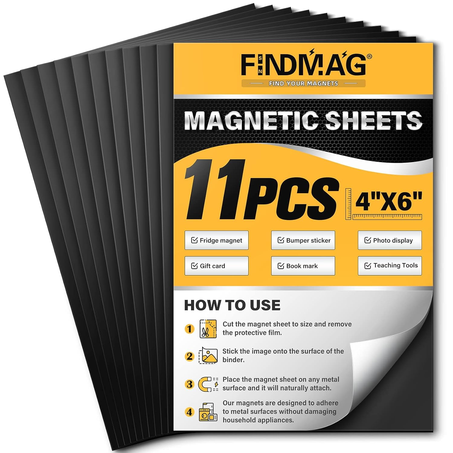 FINDMAG Magnetic Sheets with 3M Adhesive Backing Cut and Customize ...