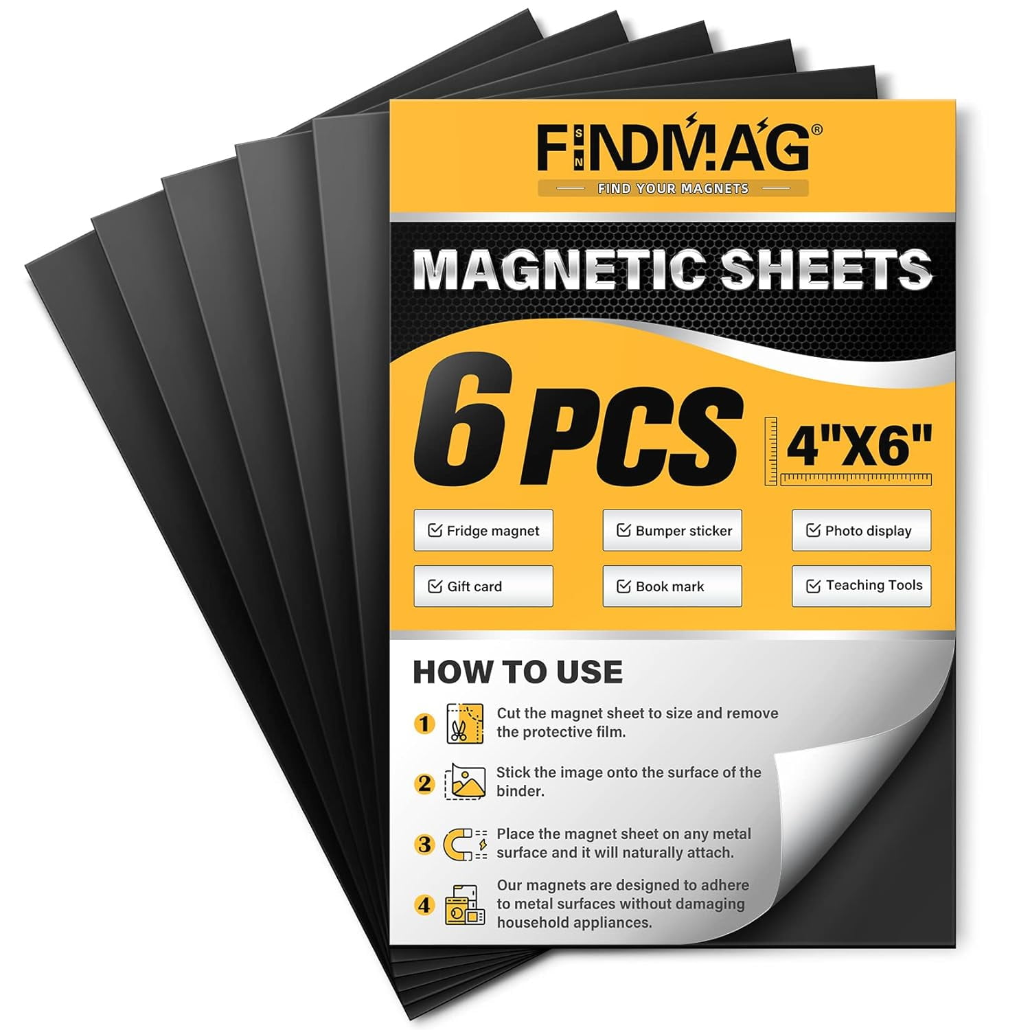 FINDMAG Magnetic Sheets with 3M Adhesive Backing Cut and Customize ...