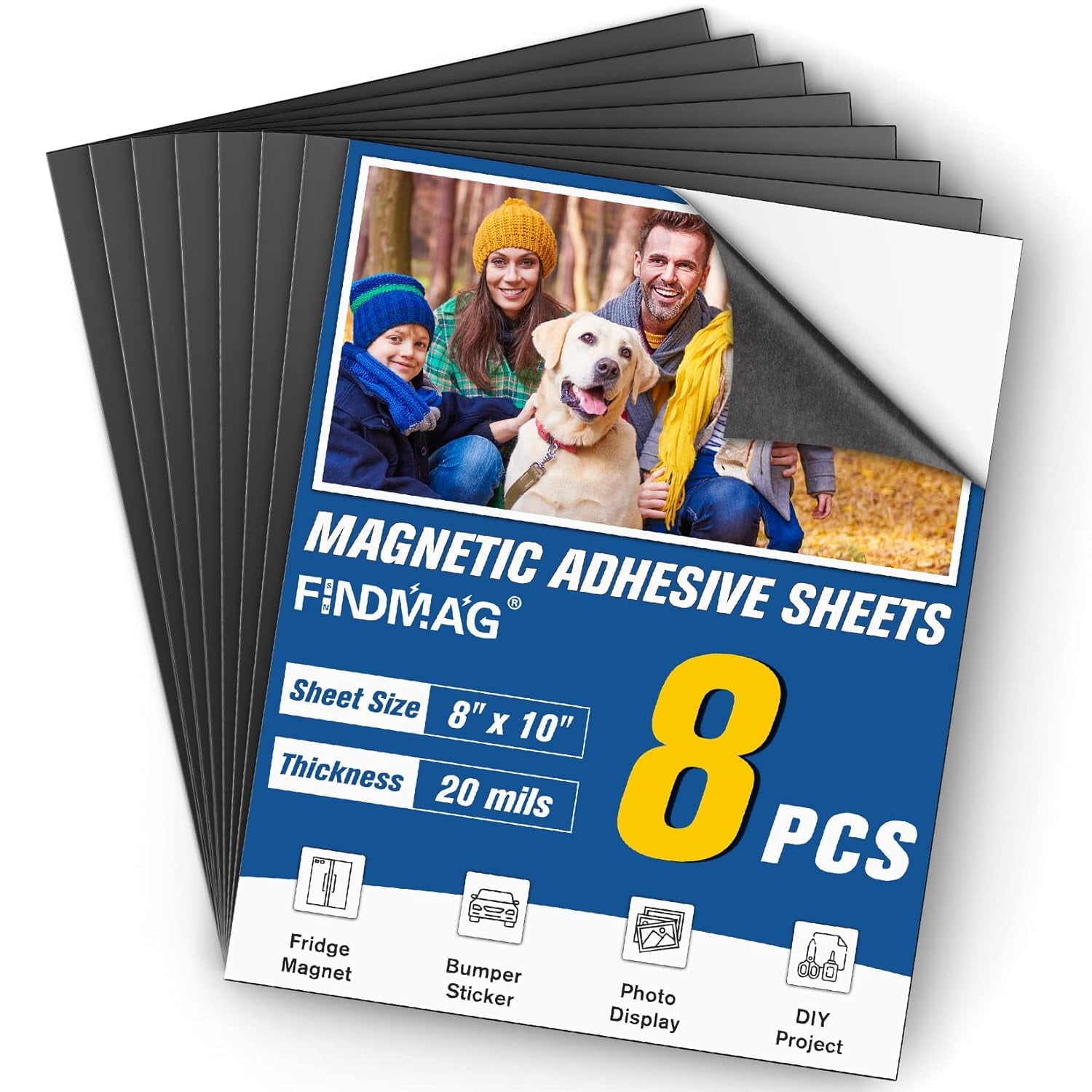 FINDMAG Magnetic Sheets, Flexible Magnets with Superior Adhesive ...