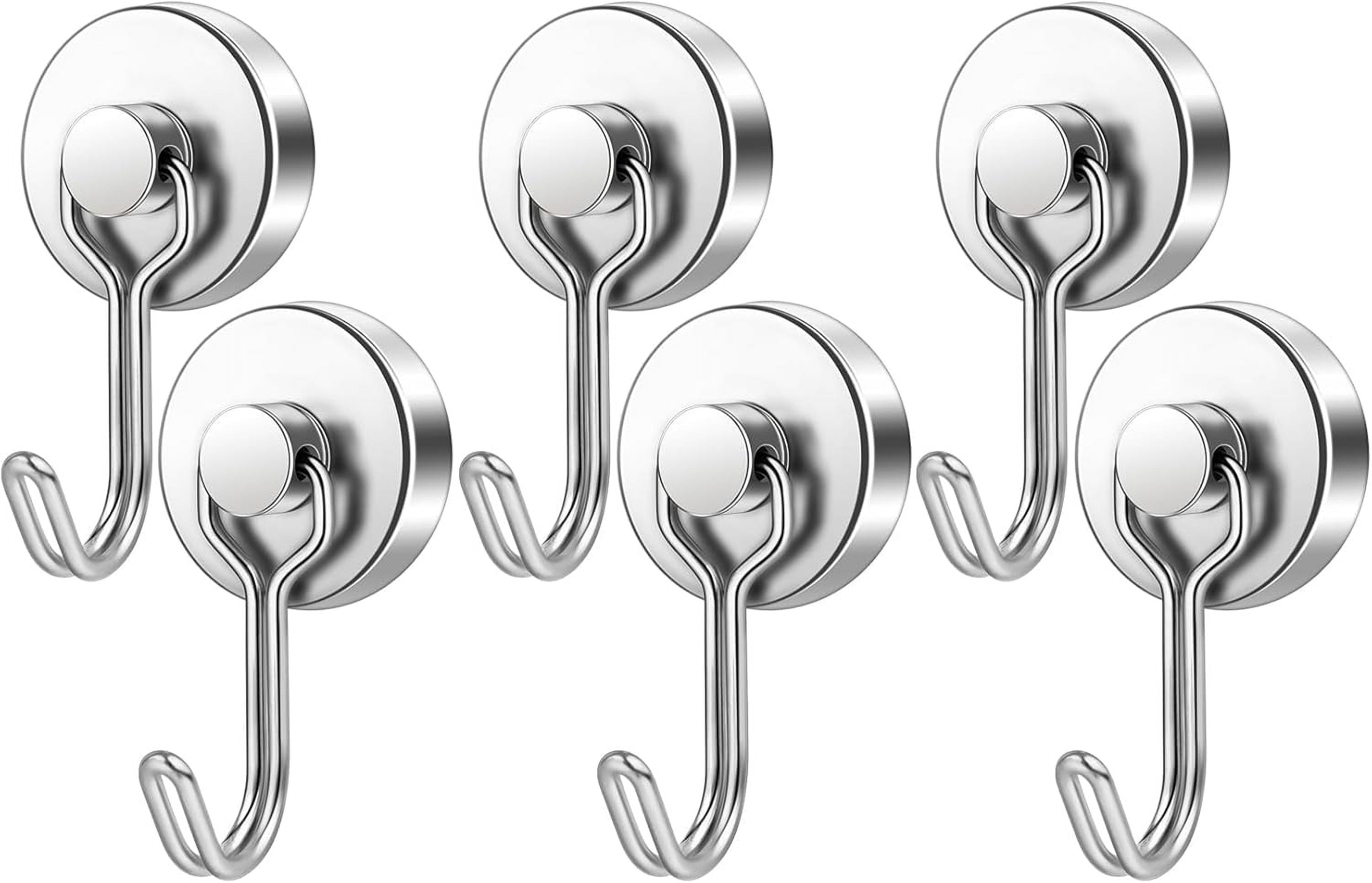 FINDMAG Swivel Magnetic Hooks, 40LBS Stainless Steel N52 Hooks with ...