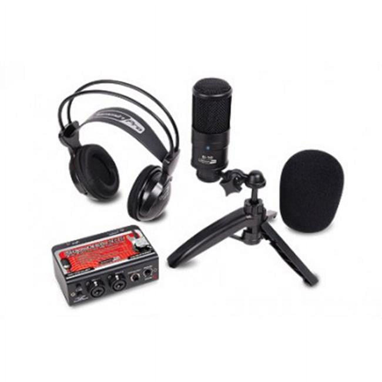 Studio recording kit w/ USB audio interface, condenser mic, & studio ...