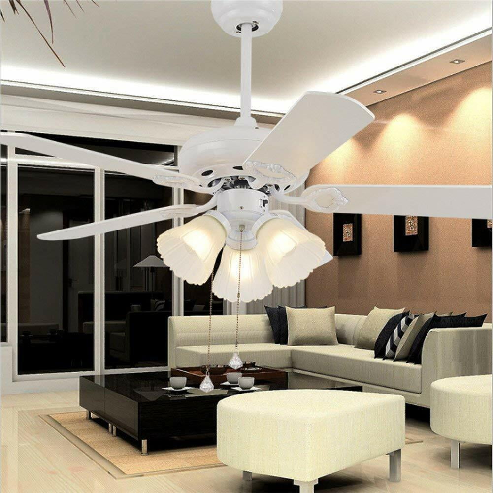 FINE MAKER 3-Lights Ceiling Fans Pendant Wood Leaves Forward Reverse ...