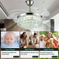 "FINE MAKER 42"" Crystal Ceiling Fan, Light, Retractable, 3 Color 3 ...