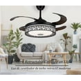 FINE MAKER 42 Inch Retractable Ceiling Fans with Bluetooth and 7 Lights ...