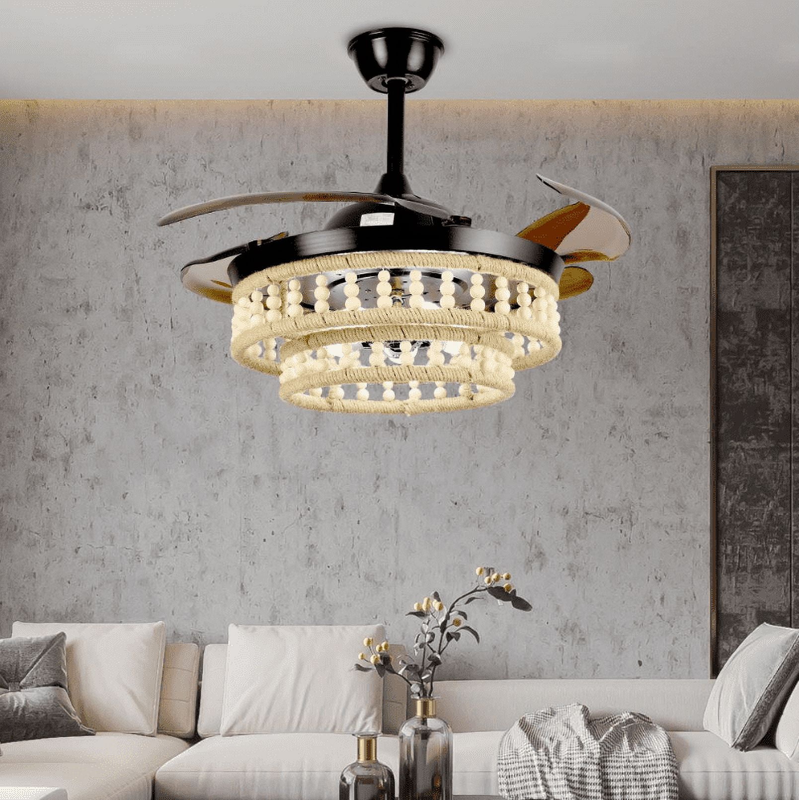 FINE MAKER 42 Inch Retro Ceiling Fan with Remote Control, 6 Wind Speeds ...