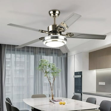 FINE MAKER 42" Crystal Ceiling Fan with Light Remote Chandelier with ...