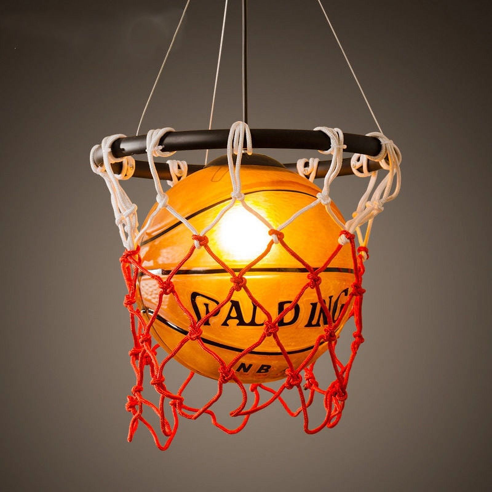 FINE MAKER Basketball Pendant Light Glass Industrial Chandelier Sport ...