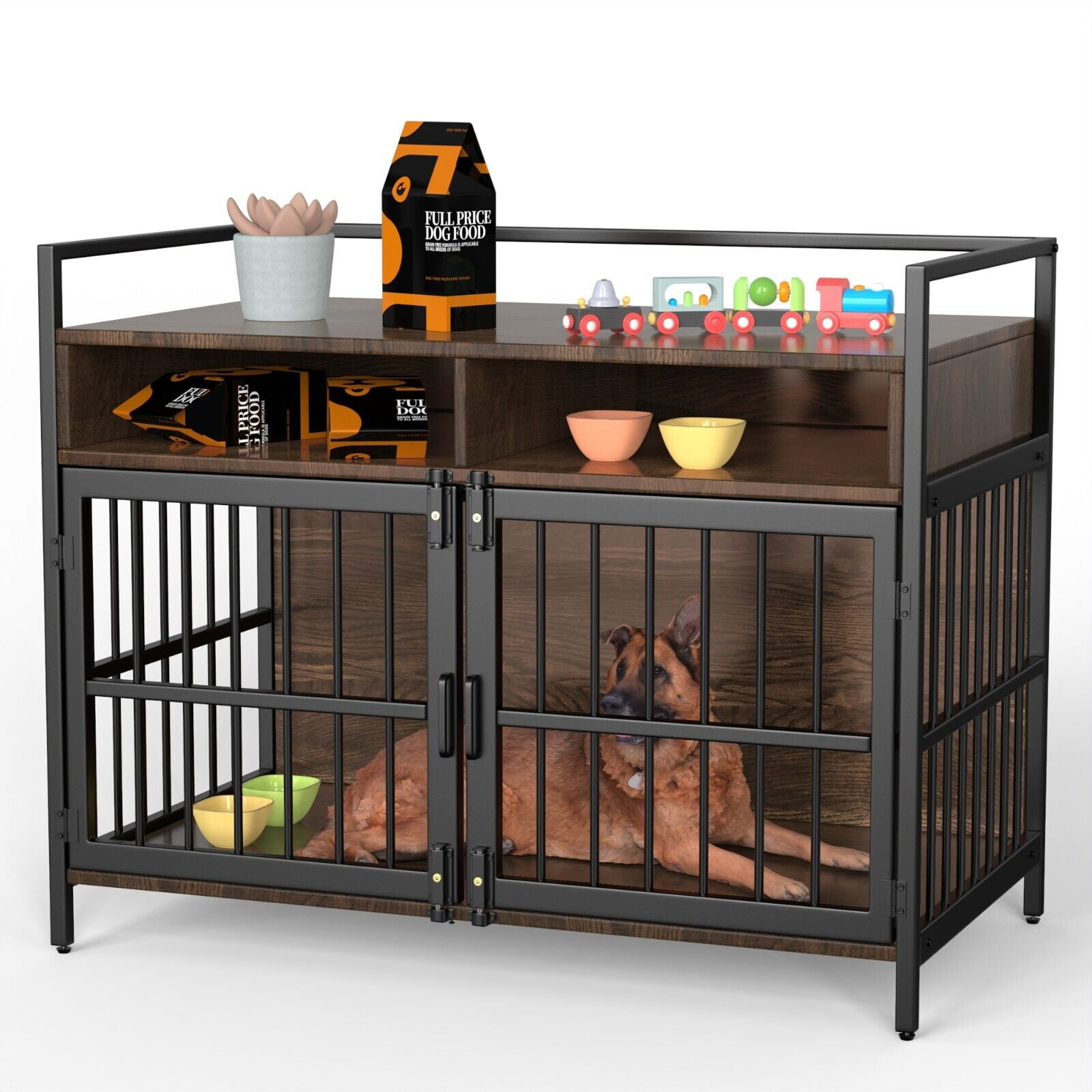 FINE MAKER Dog Crate Furniture, 39.4 Inches Wooden Dog Crate, Dog ...