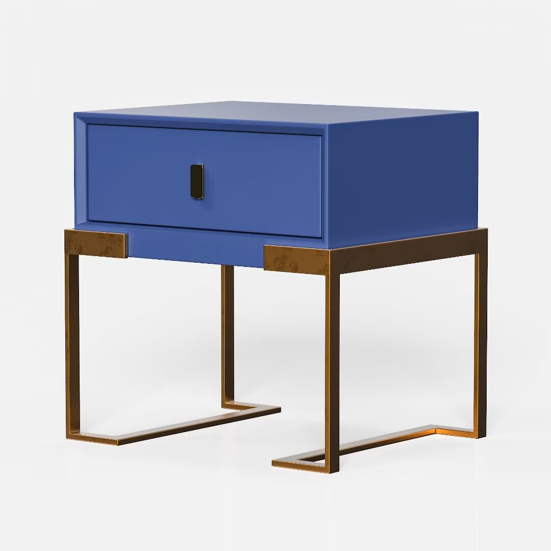 FINE MAKER European Style Solid Wood Bedside Table with Single Drawer ...