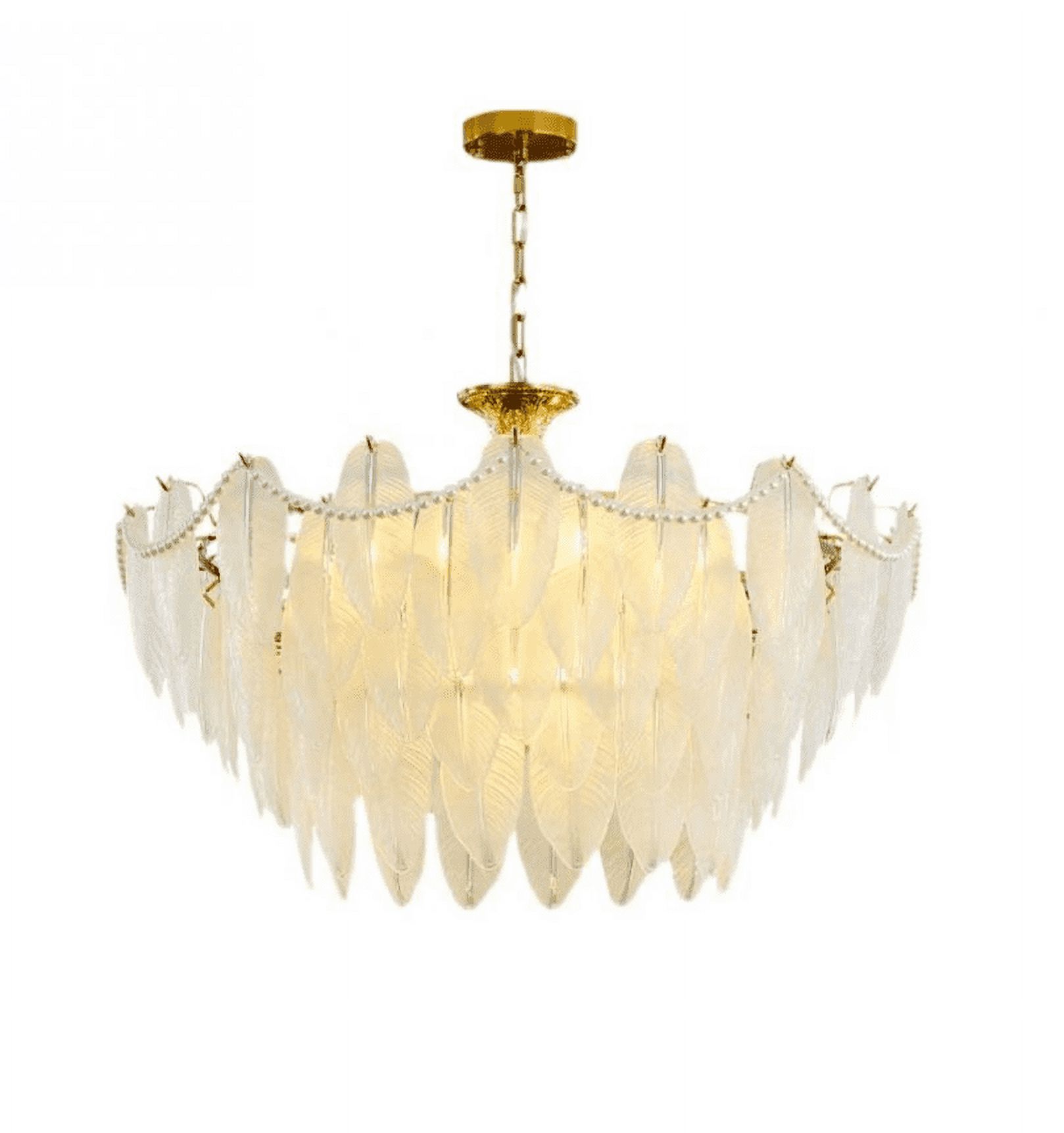 FINE MAKER Modern Crystal Chandelier Light Fixtures, 23.6" Crystal ...