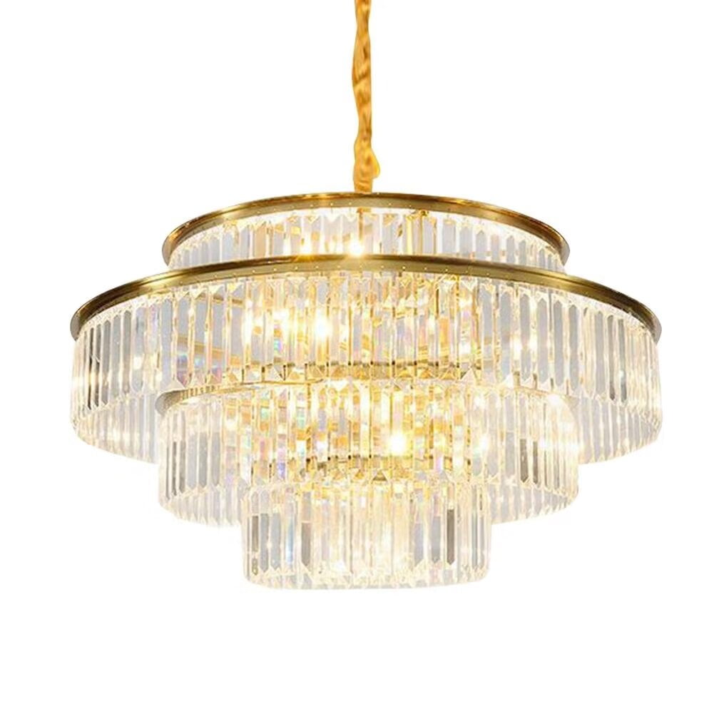 FINE MAKER Modern Crystal Chandelier Luxury Polygon Chandelier, Flush ...