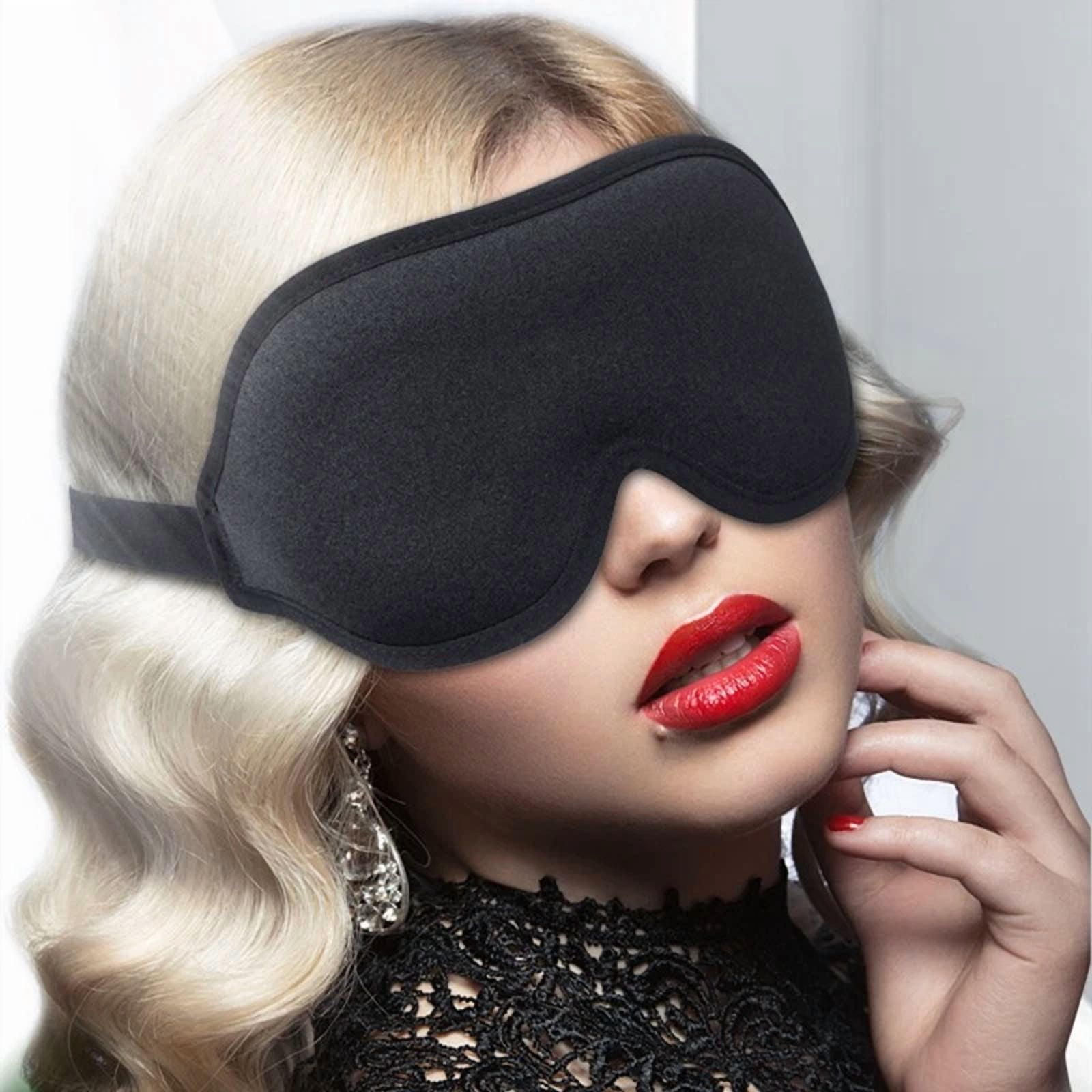 FINE MAKER Modern travel silk sleep eye mask sleep soft eye mask ...