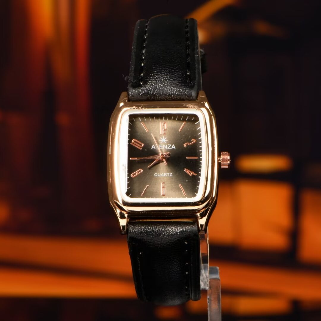 FINE MAKER Unisex Leather Neutral Retro Minimalist Design Wristwatch ...