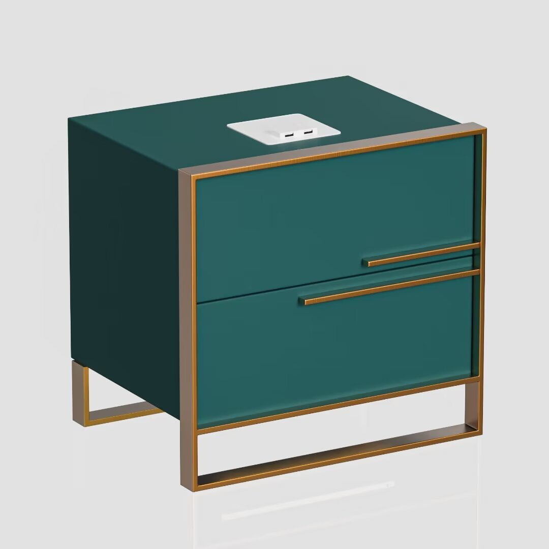 FINE MAKER Smart Bedside Table, Modern Luxury Bedroom Multifunctional ...