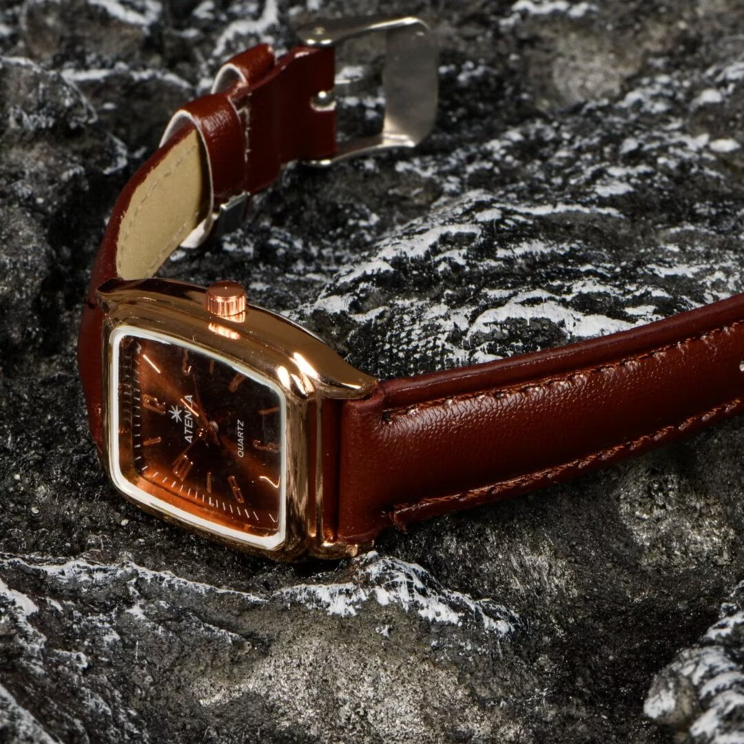 FINE MAKER Stylish Unisex Square Quartz Watch with Small Dial, Elegant ...