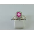 FINE SILVER JEWELLERS 6-Ray Pink Ruby Star Ring 925 Solid Silver Pink ...