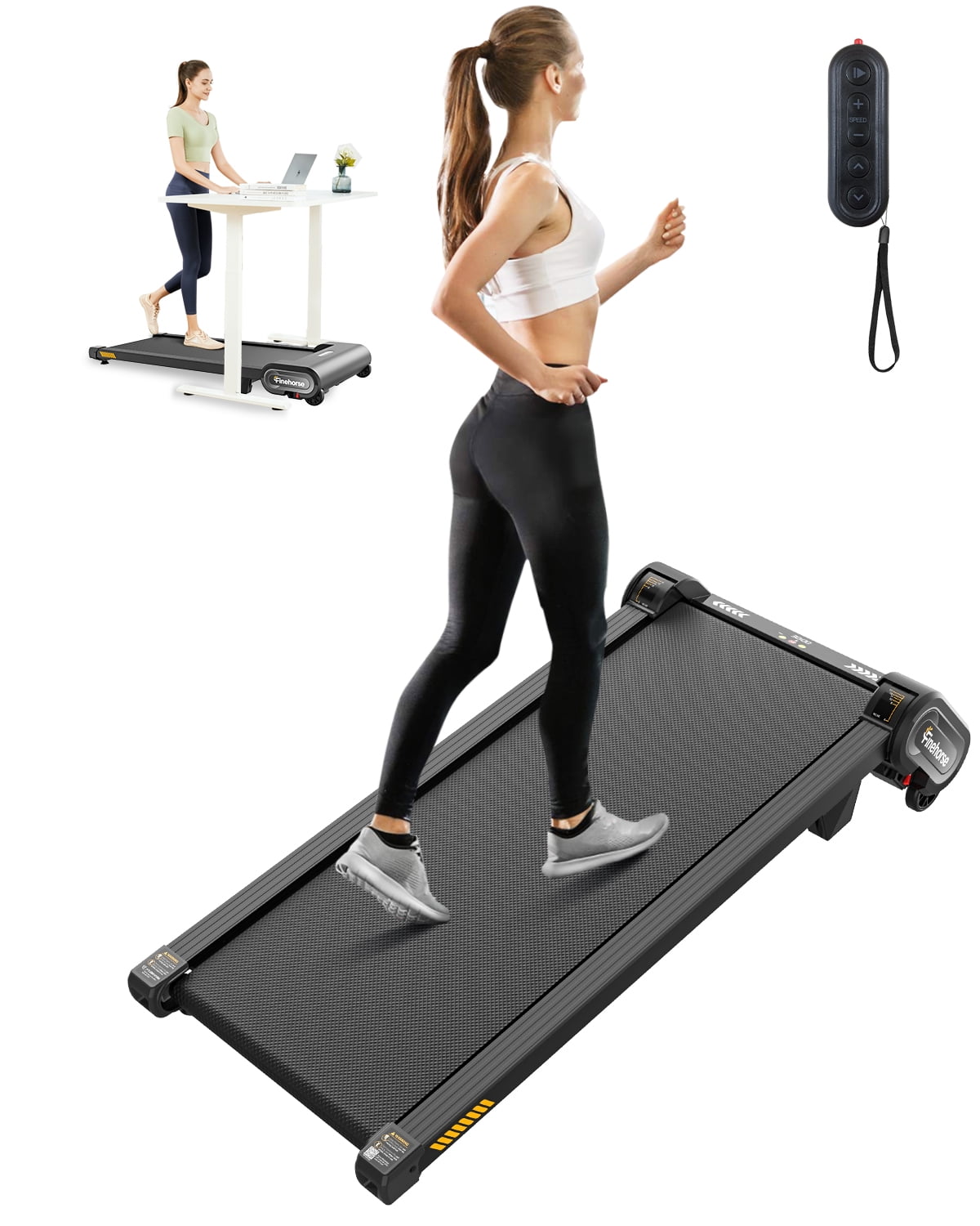 FINEHORSE Walking Pad Treadmill with Auto Incline, 6 in 1 Under Desk ...