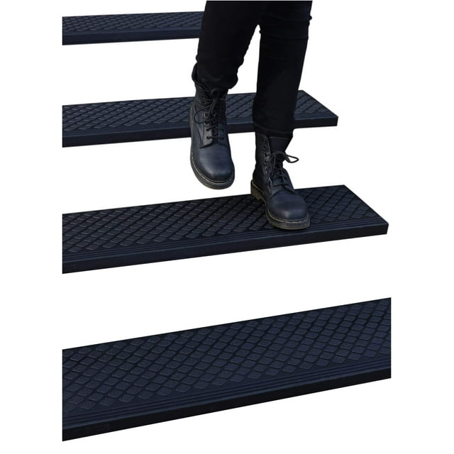 FINEHOUS Rubber Stair Treads Non-Slip Outdoor 48"x10" (4-Pack) – Anti ...