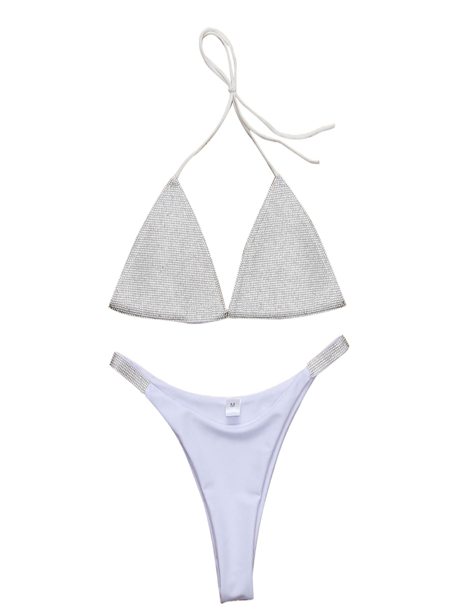 FINELOOK Women Sequin Rhinestone Crystal Diamond Decorate Push Up ...