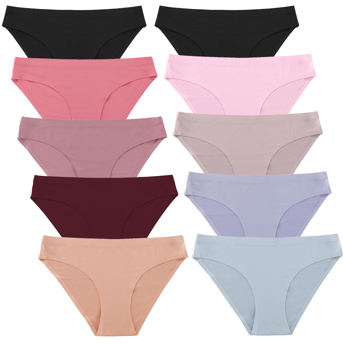 FINETOO No Show Female Hipster Panties, 6 Pack, XS-XL - Walmart.com
