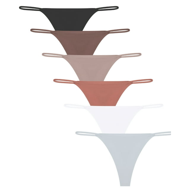 FINETOO Seamless Thongs for Women No Show Ladies Thong Stretch ...