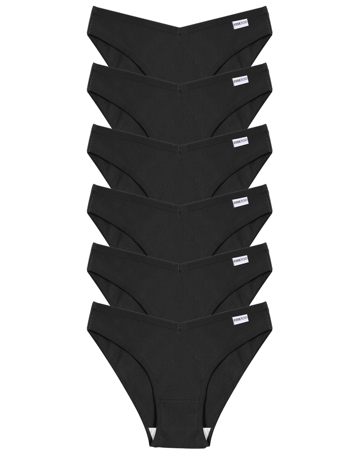 FINETOO Womens Cotton Underwear Soft Stretch High Cut Low Rise Hipster ...