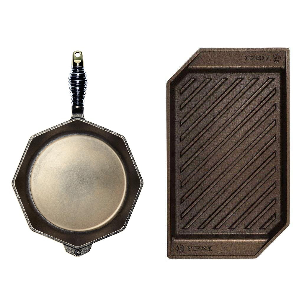 FINEX Cast Iron Lean Grill Pan and Skillet Set - Walmart.com