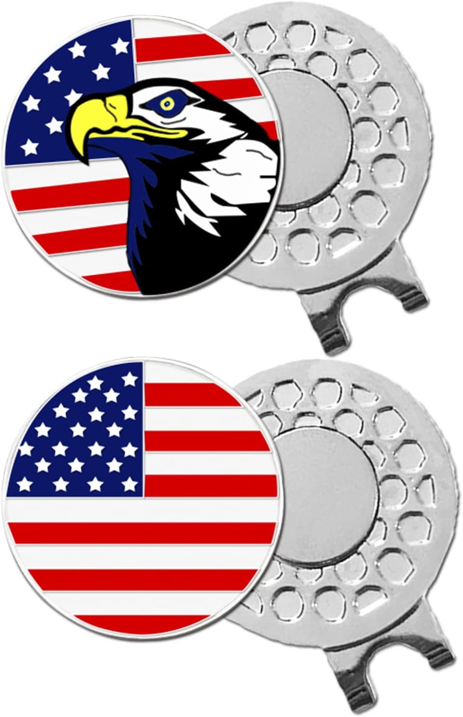 FINGER TEN Golf Ball Marker with Hat Clip Markers Assorted Patterns ...